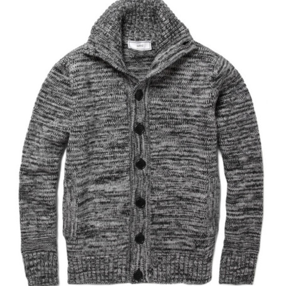 Ami | Sweaters | Ami Rare Mens Chunky Knit Roll Neck Cardigan Sweater ...